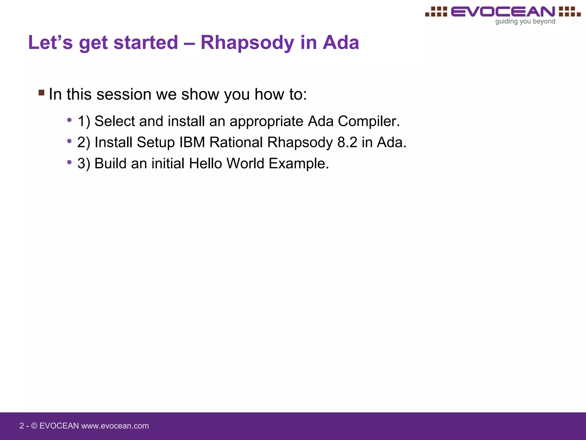 Getting started with IBM Rational Rhapsody in Ada | PPT