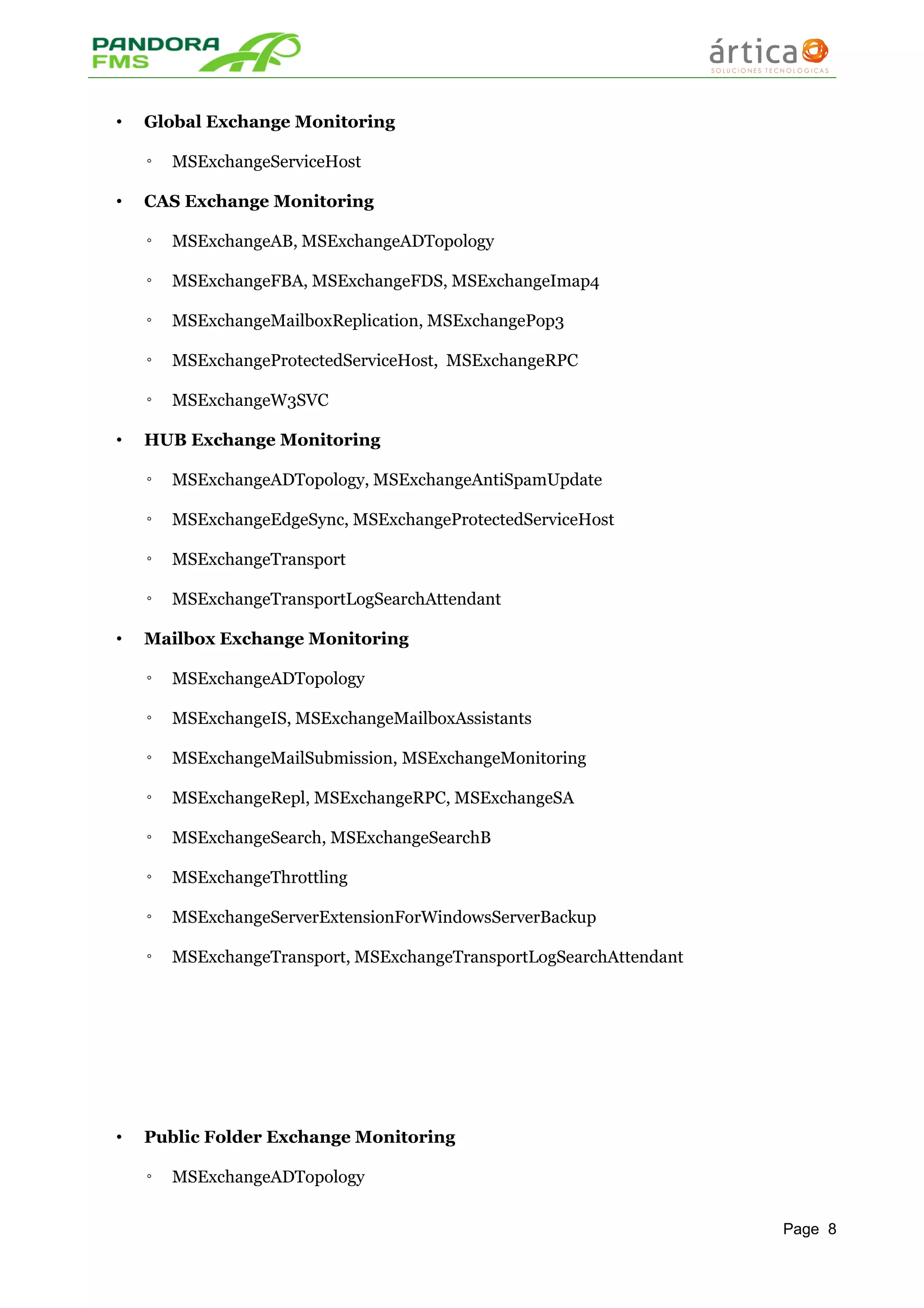 Pandora FMS: Exchange Enterprise plugin | PDF