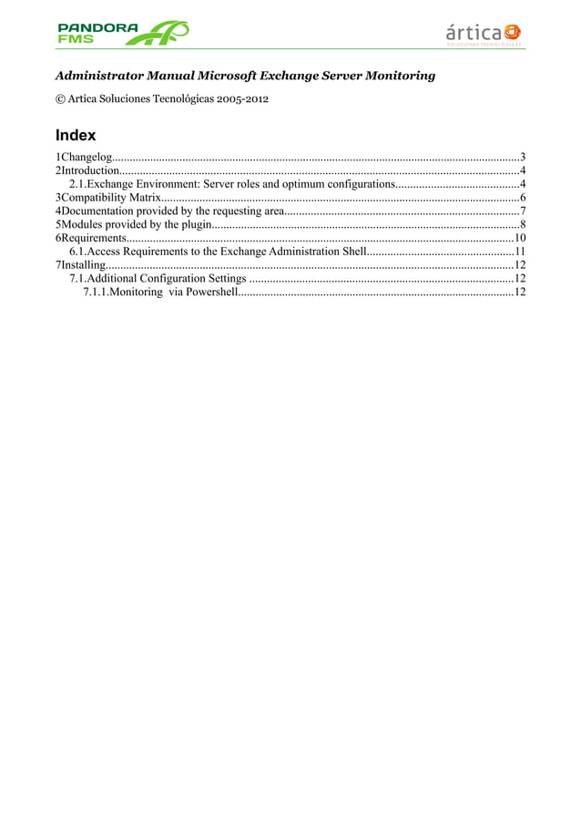 Pandora FMS: Exchange Enterprise plugin | PDF