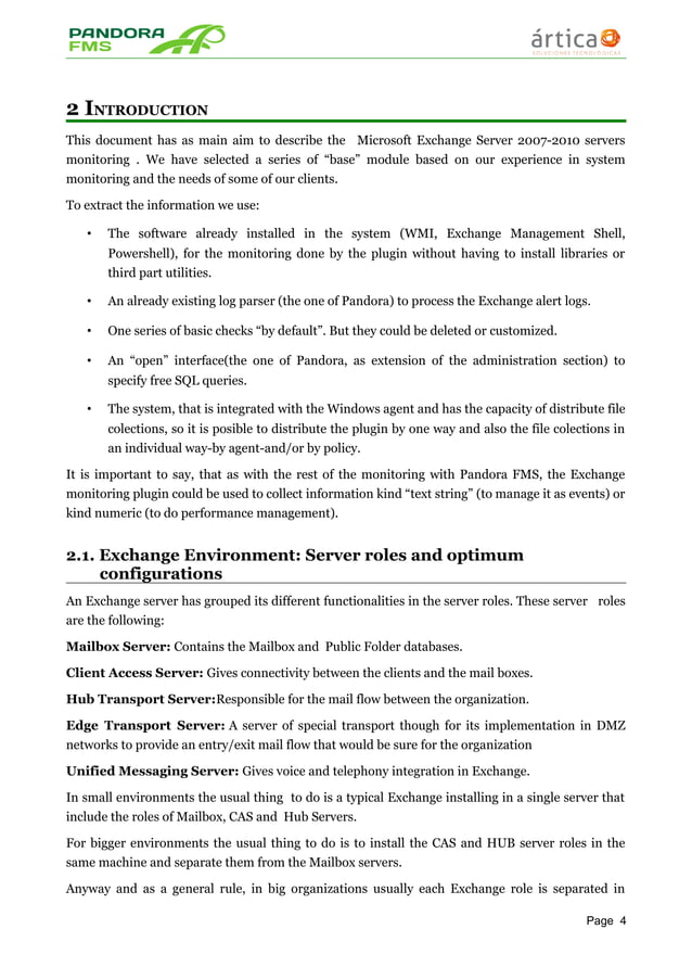 Pandora FMS: Exchange Enterprise plugin | PDF