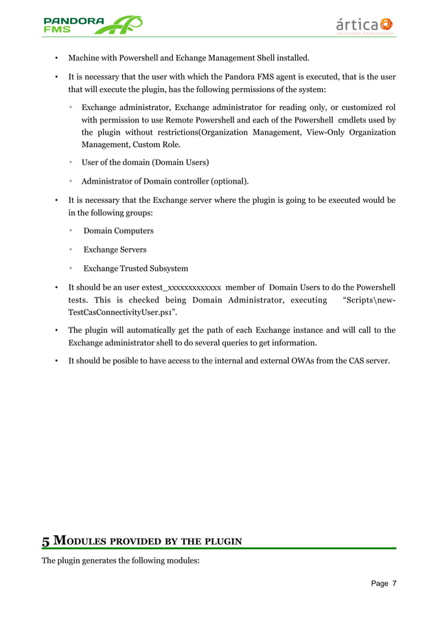 Pandora FMS: Exchange Enterprise plugin | PDF