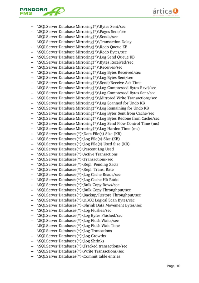 Pandora FMS: SQL Enterprise PIugin | PDF