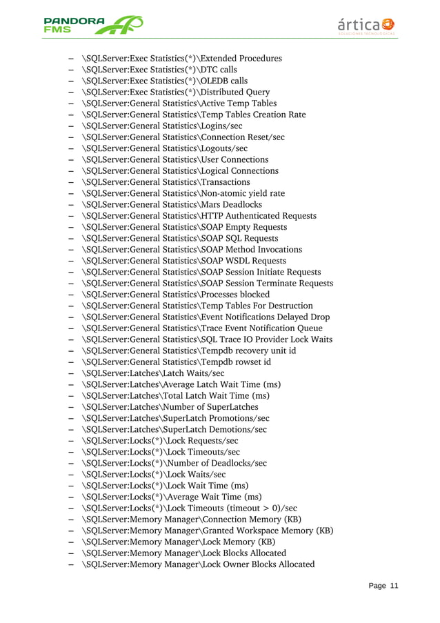 Pandora FMS: SQL Enterprise PIugin | PDF