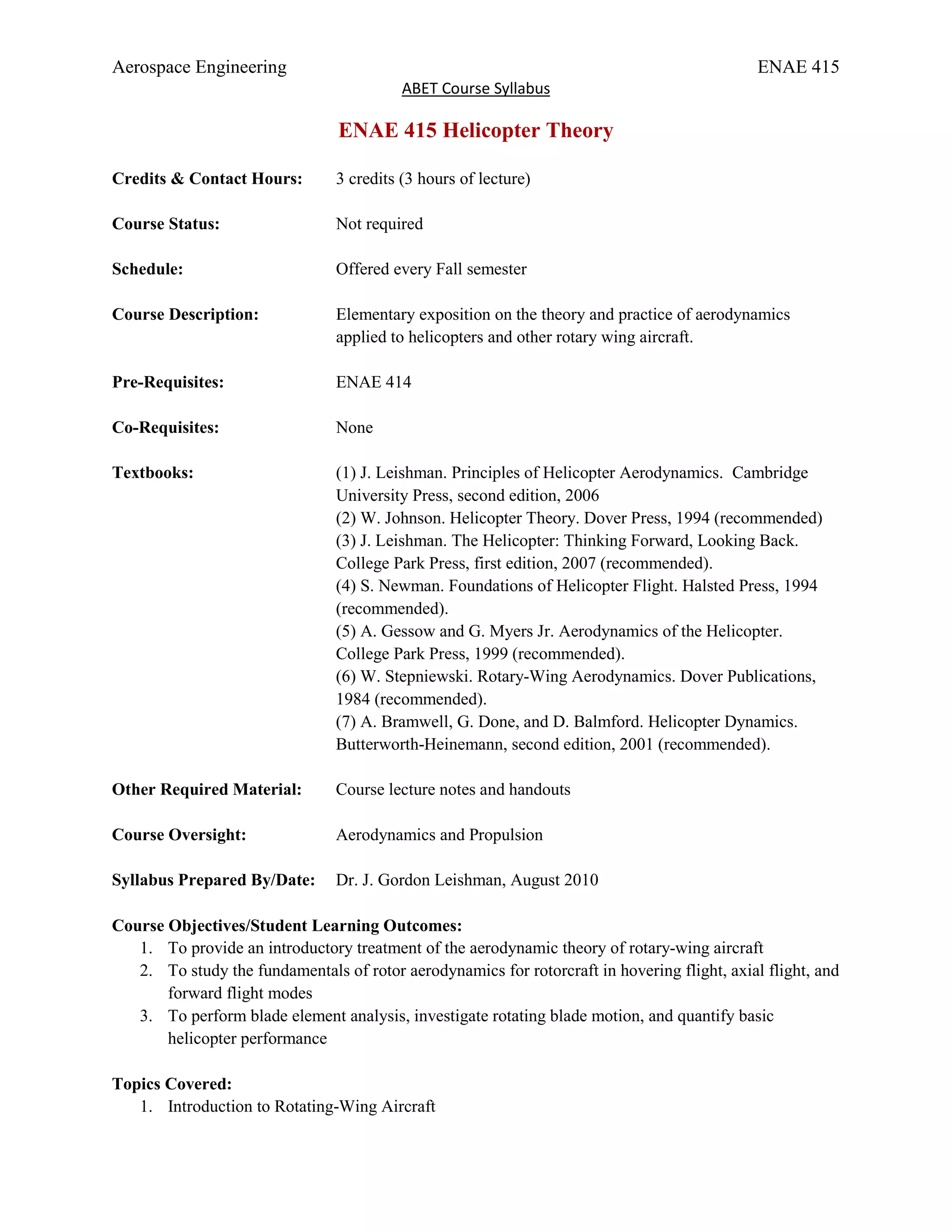 Enae 415-abet-syllabus | PDF