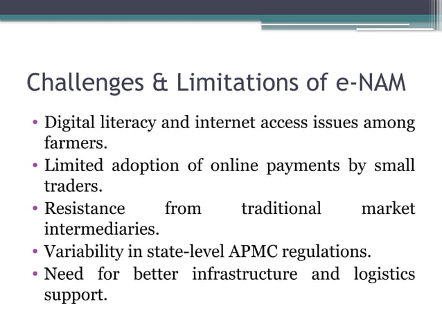 e-NAM: Transforming Agricultural Markets in India | PPTX