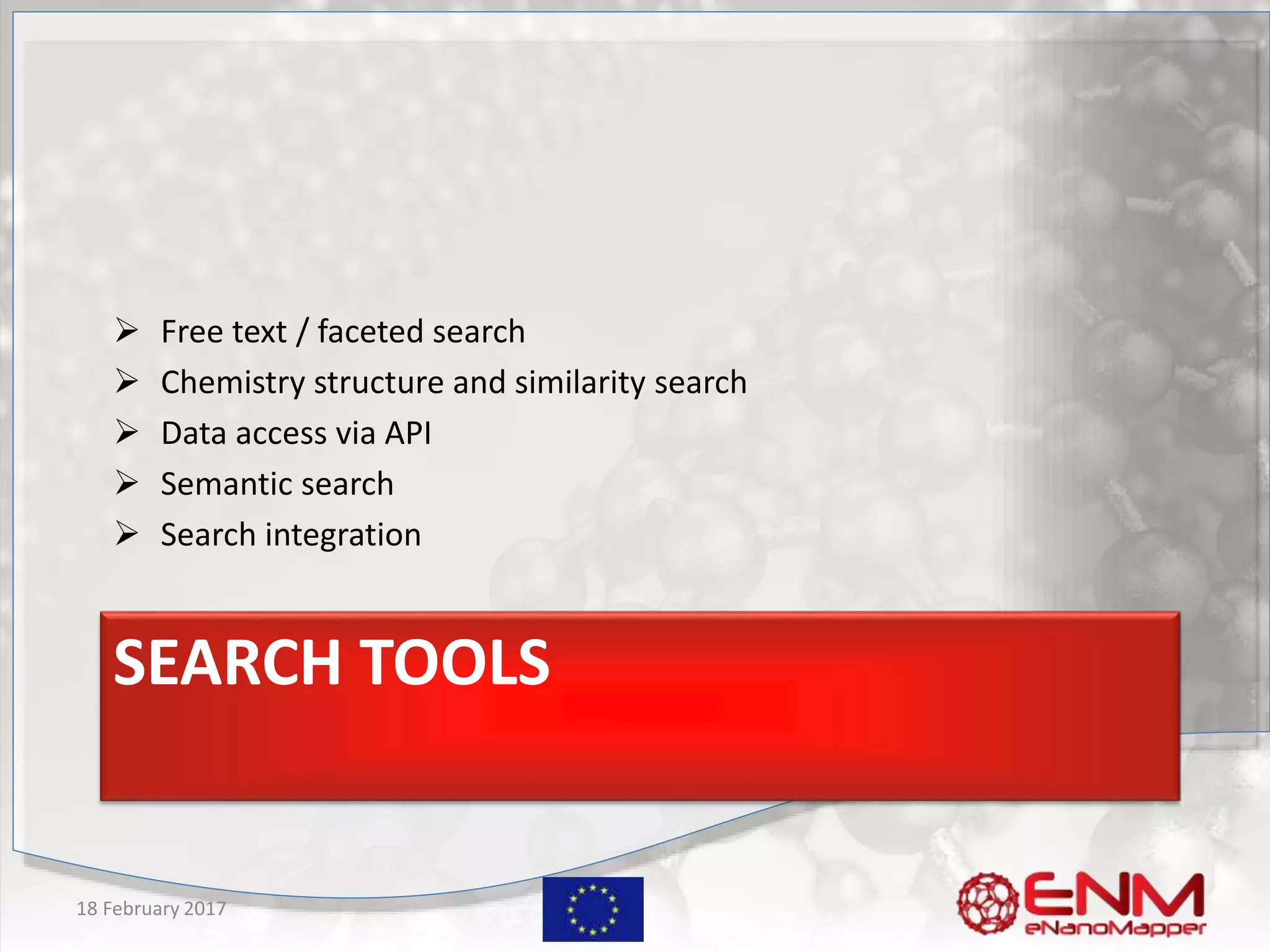 eNanoMapper database, search tools and templates | PPTX
