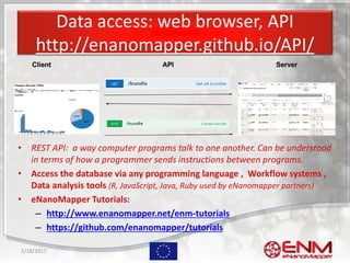 eNanoMapper database, search tools and templates | PPTX