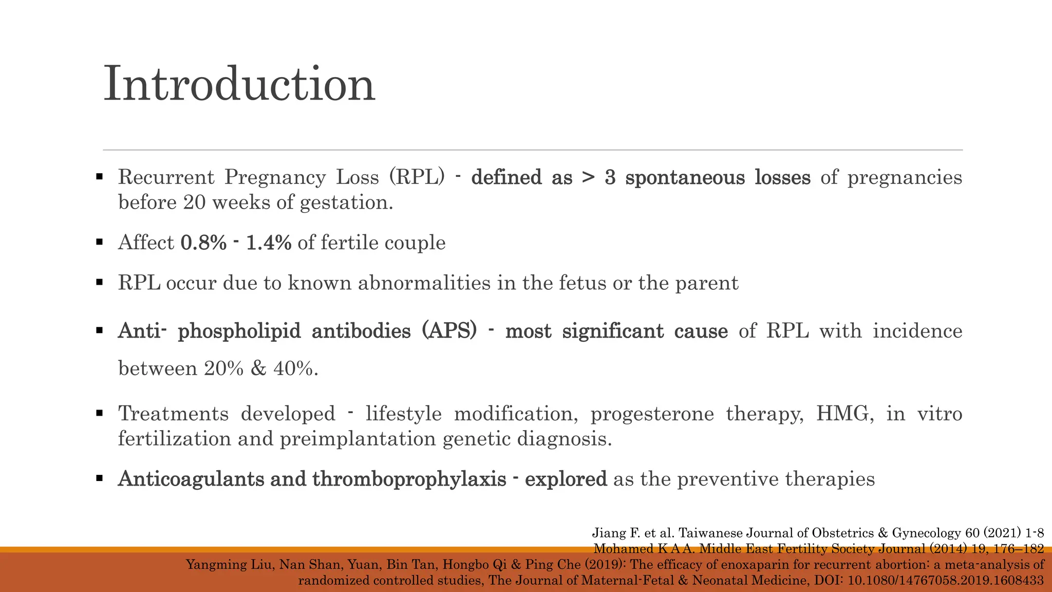 Enaoxaparin in Recurrent pregnancy loss. | PPTX