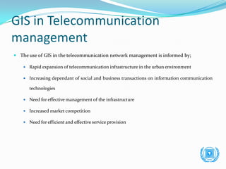 GIS AS TOOL FOR TELECOMMUNICATION NETWORK INFRASTRUCTURE MANAGEMENT | PPTX
