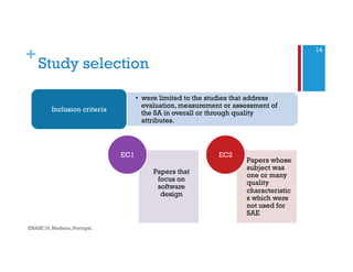Software Architecture Evaluation: A Systematic Mapping Study | PPT