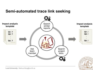 Findability through Traceability - A Realistic Application of Candidate Trace Links? | PPT