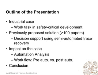 Findability through Traceability - A Realistic Application of Candidate Trace Links? | PPTX ...