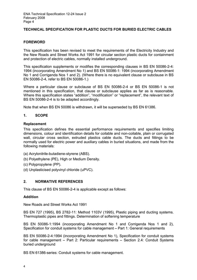 ENATS 12-24 Technical Specification For Plastic Ducts For Buried ...