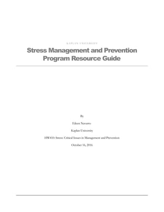 Unit 7 Assignment - Stress Management | DOC