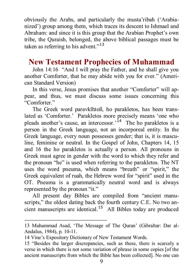 Bible Prophecies of Muhammad | PDF