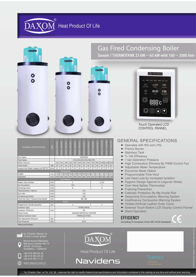 DAXOM/THERMOTANK Condensing gas boiler | PDF