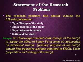 Nursing C BSc 3 Unit Research Problem.ppt