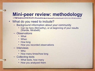 Enc1101 Drafting the Discourse Community Ethnography | PPT