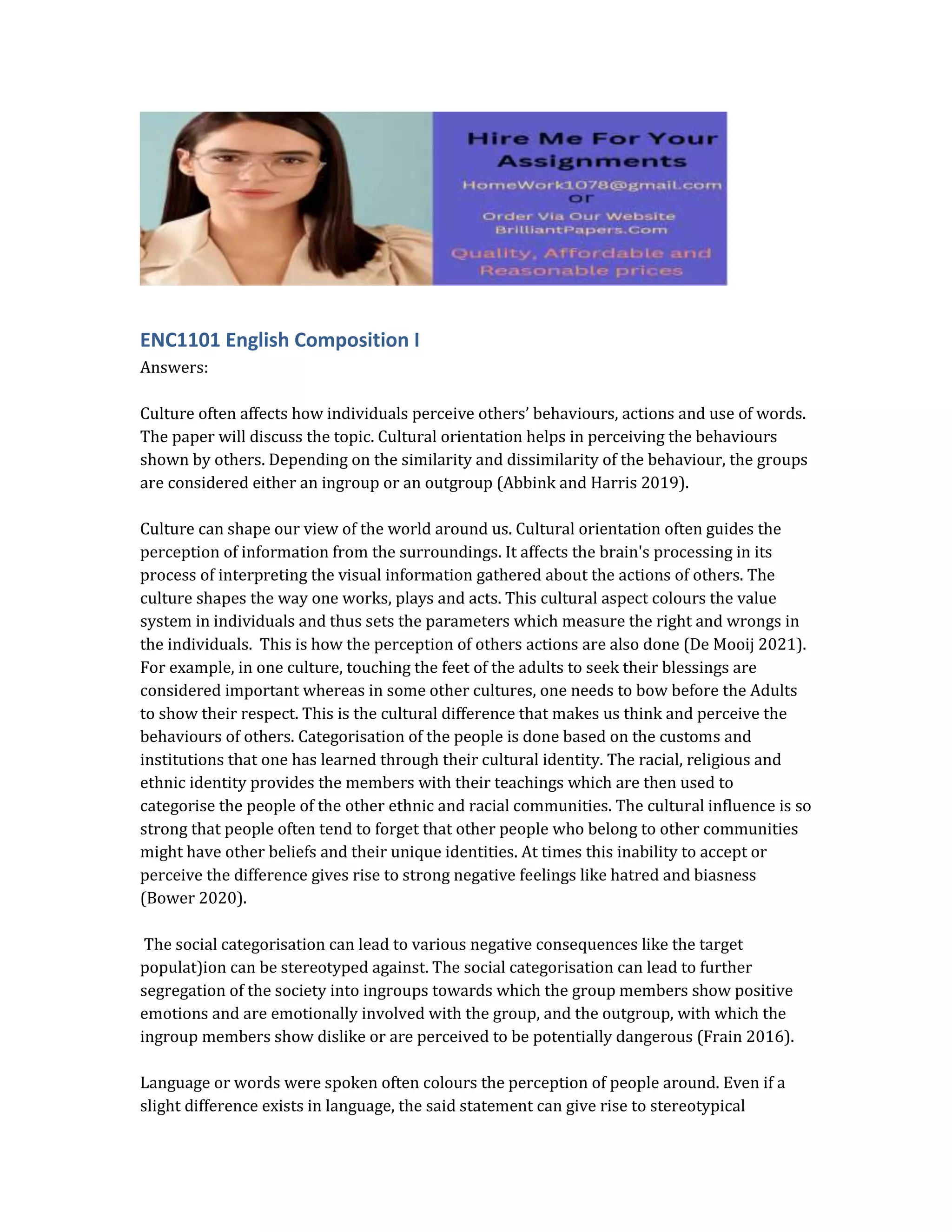 ENC1101 English Composition I.docx