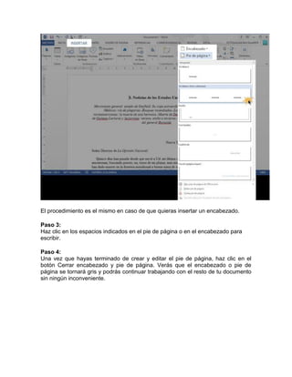 Encabezados y pies de página | PDF