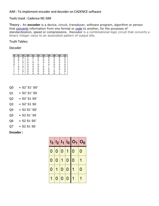 Encoder and decoder | PDF | Technology & Computing