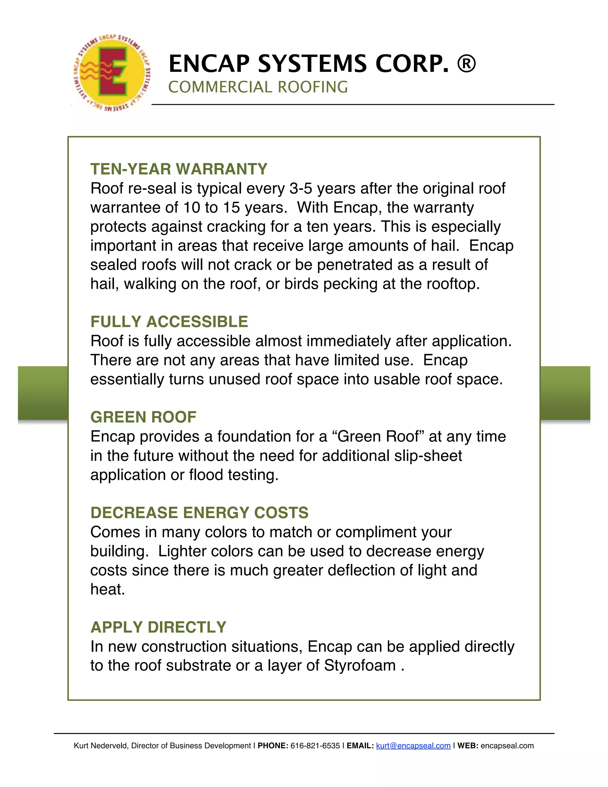 Encap Seal Commercial Roofing | PDF