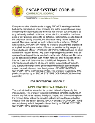 Encap Seal Commercial Roofing | PDF