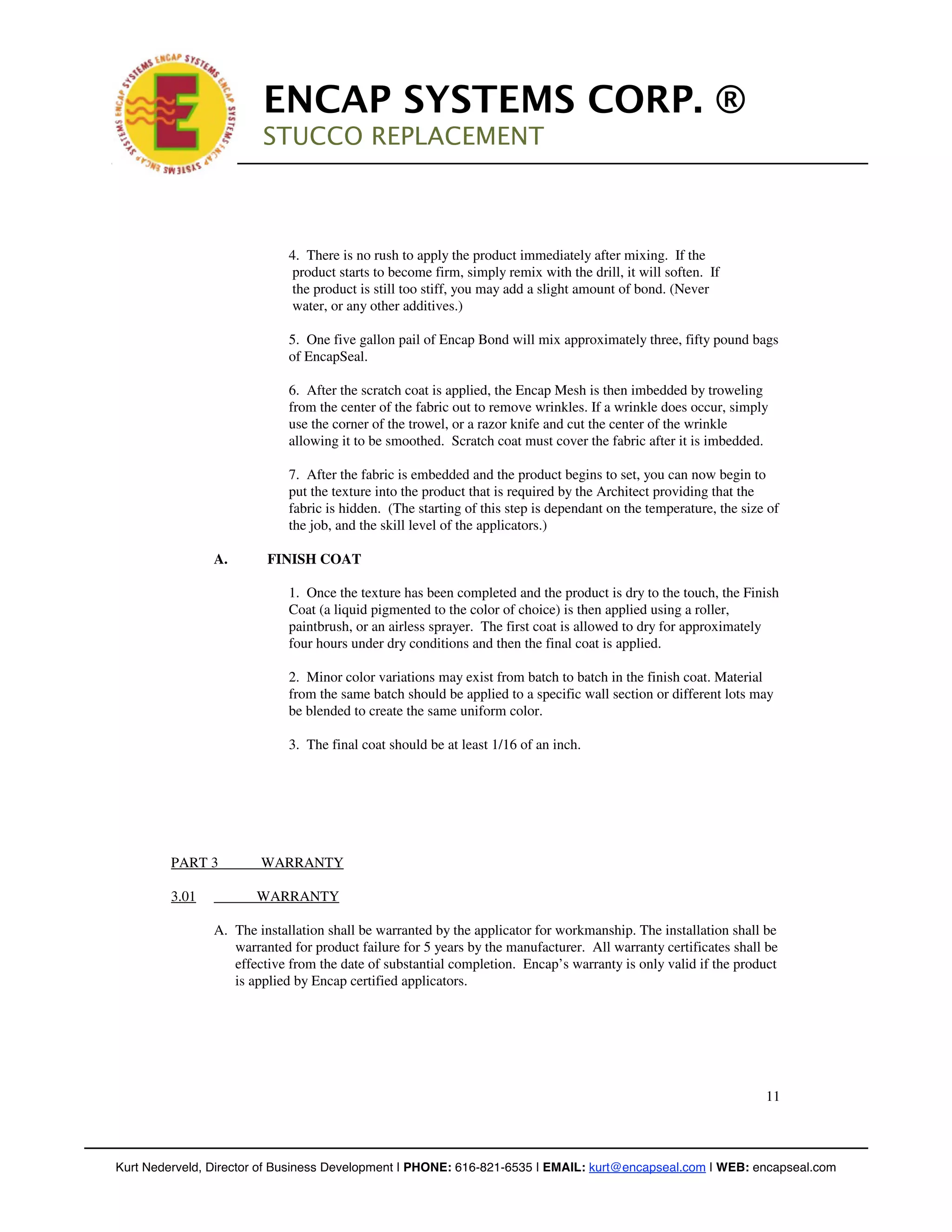 Encap Seal Stucco Replacement | PDF