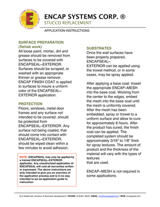 Encap Seal Stucco Replacement | PDF