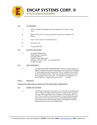 Encap Seal Stucco Replacement | PDF