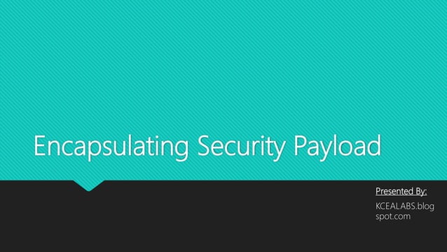 Encapsulating security payload in Cryptography and Network Security ...