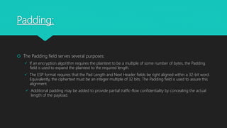 Encapsulating security payload in Cryptography and Network Security | PPTX