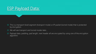 Encapsulating security payload in Cryptography and Network Security | PPT