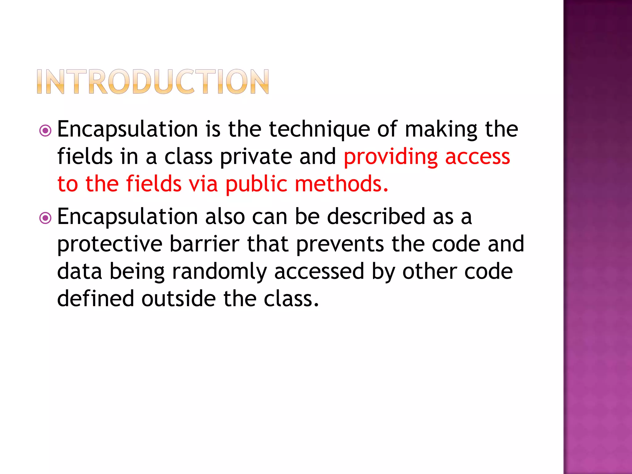 Encapsulation | PPTX