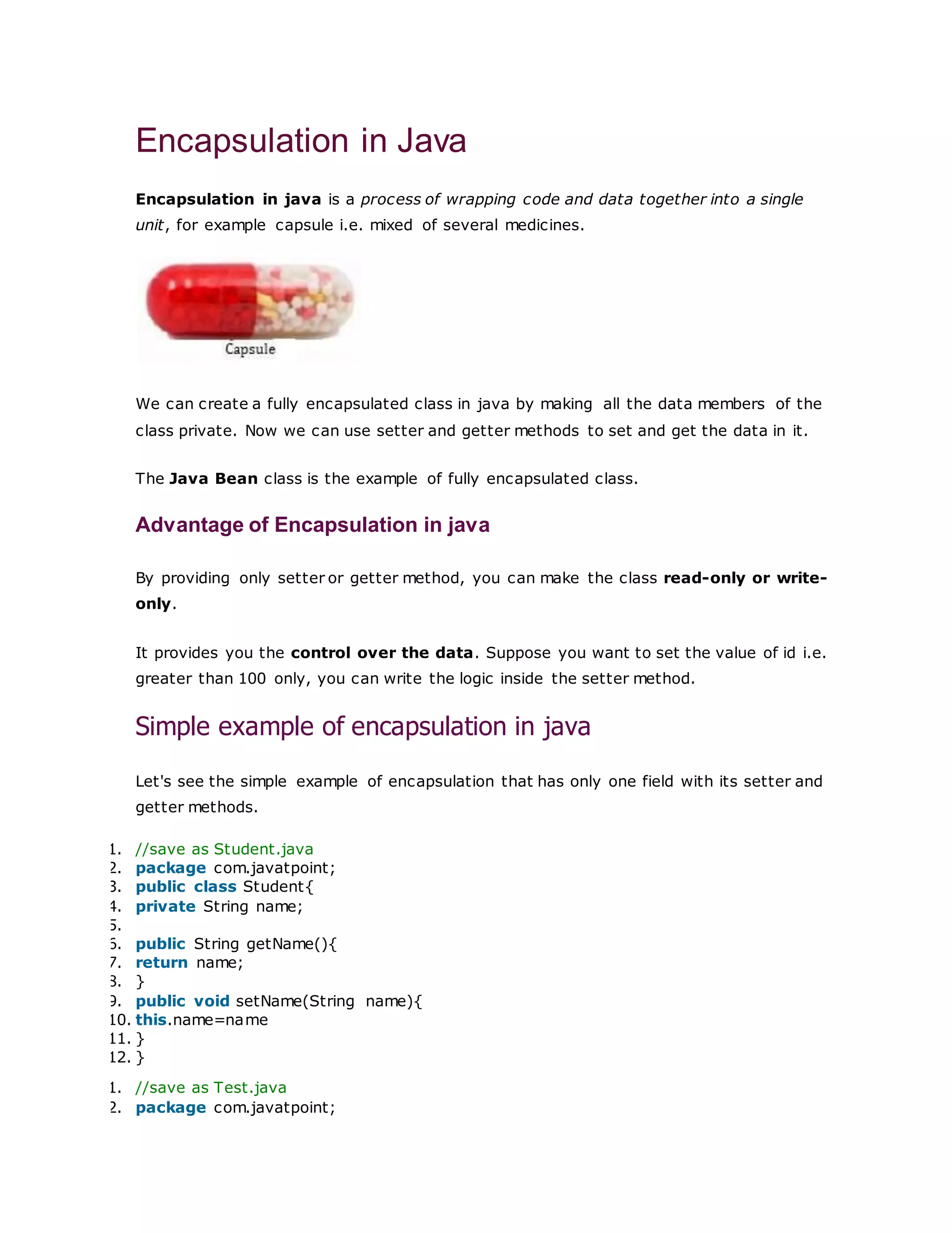 Encapsulation | DOCX