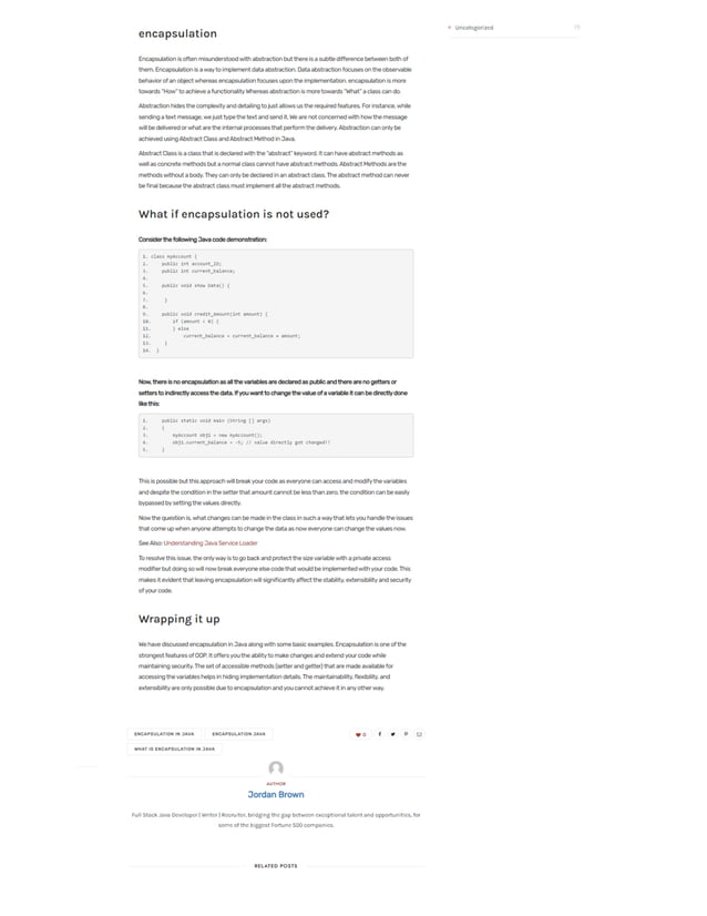 Encapsulation In Java With Example Pdf Programming Languages