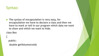 Encapsulation C++ | PPT