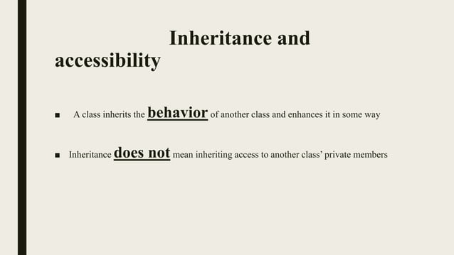 Encapsulation and inheritance | PPTX | Programming Languages | Computing