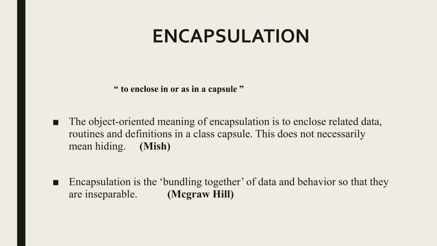 Encapsulation and inheritance | PPTX | Programming Languages | Computing