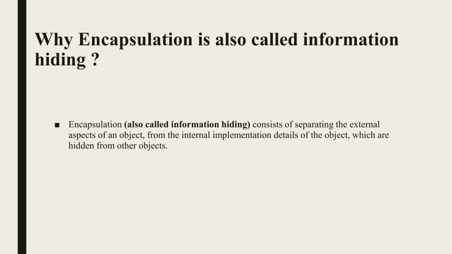 Encapsulation and inheritance | PPTX | Programming Languages | Computing