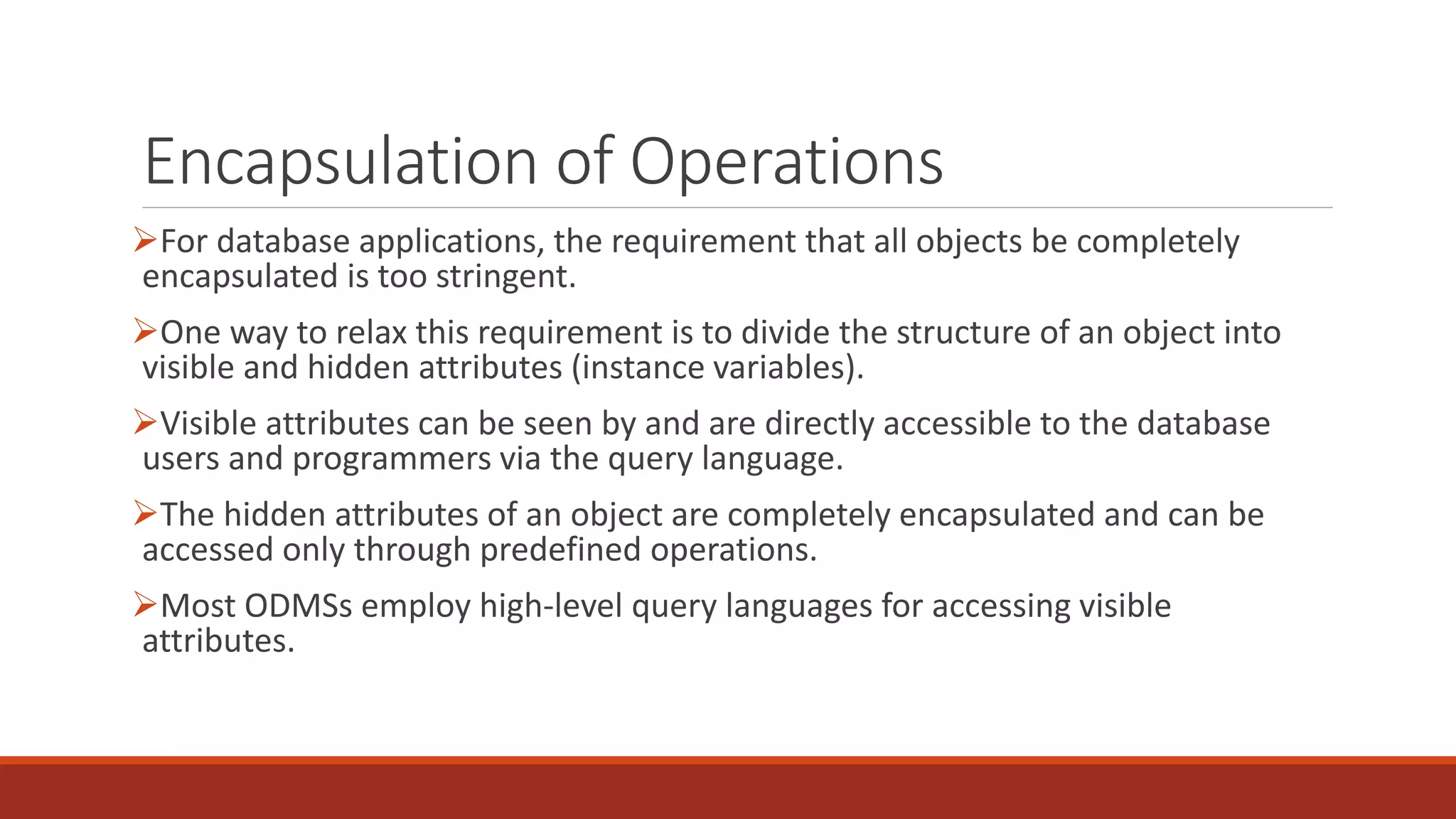 Encapsulation of operations, methods & persistence | PPTX