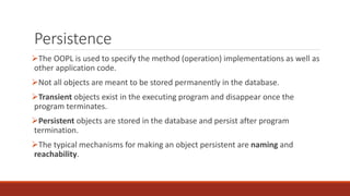 Encapsulation of operations, methods & persistence | PPTX