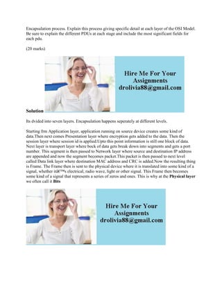 Encapsulation process- Explain this process giving specific detail at.docx