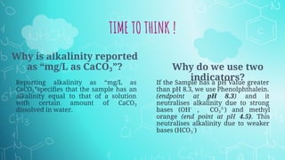Analysis of Alkalinity Acidity and TDS in water sample | PPT