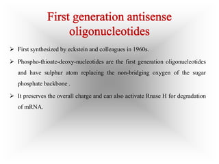 Antisense oligonucleotide and it's application | PPTX