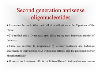 Antisense oligonucleotide and it's application | PPTX