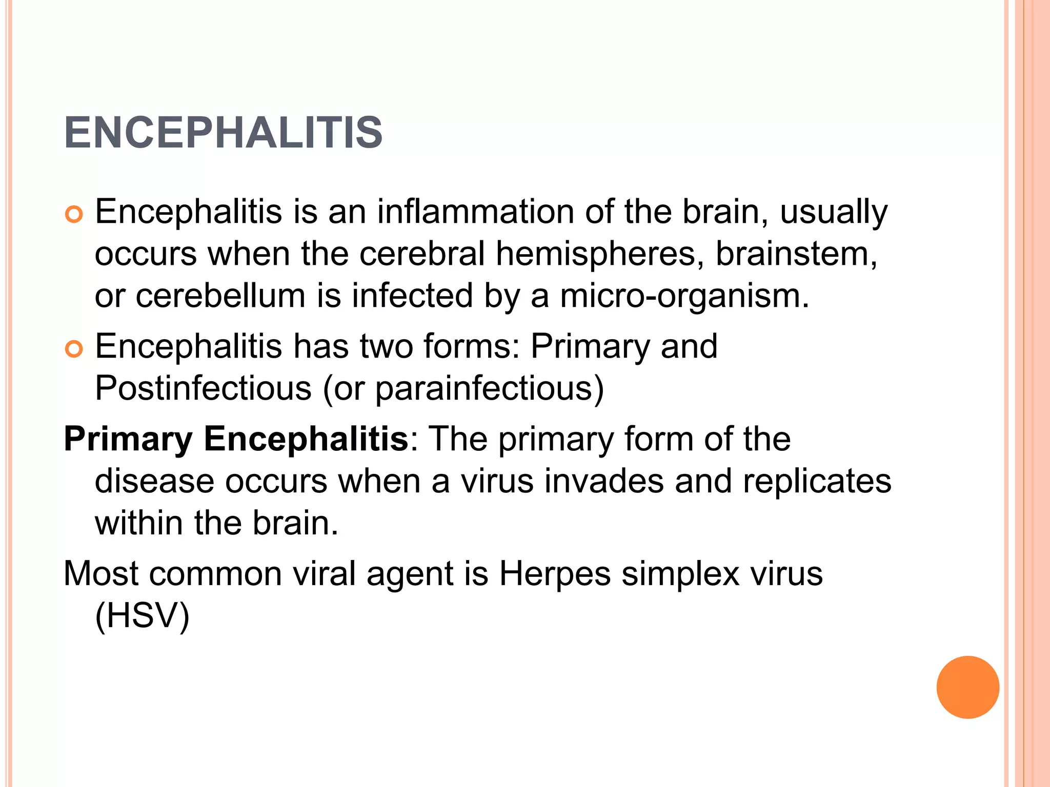 Encephalitis & Nursing care | PPTX