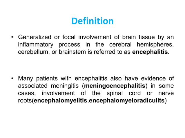 Encephalitis Overview | PPT