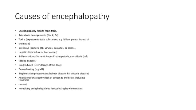 ENCEPHALOPATHY | PPTX | Digestive Disorders | Diseases and Conditions