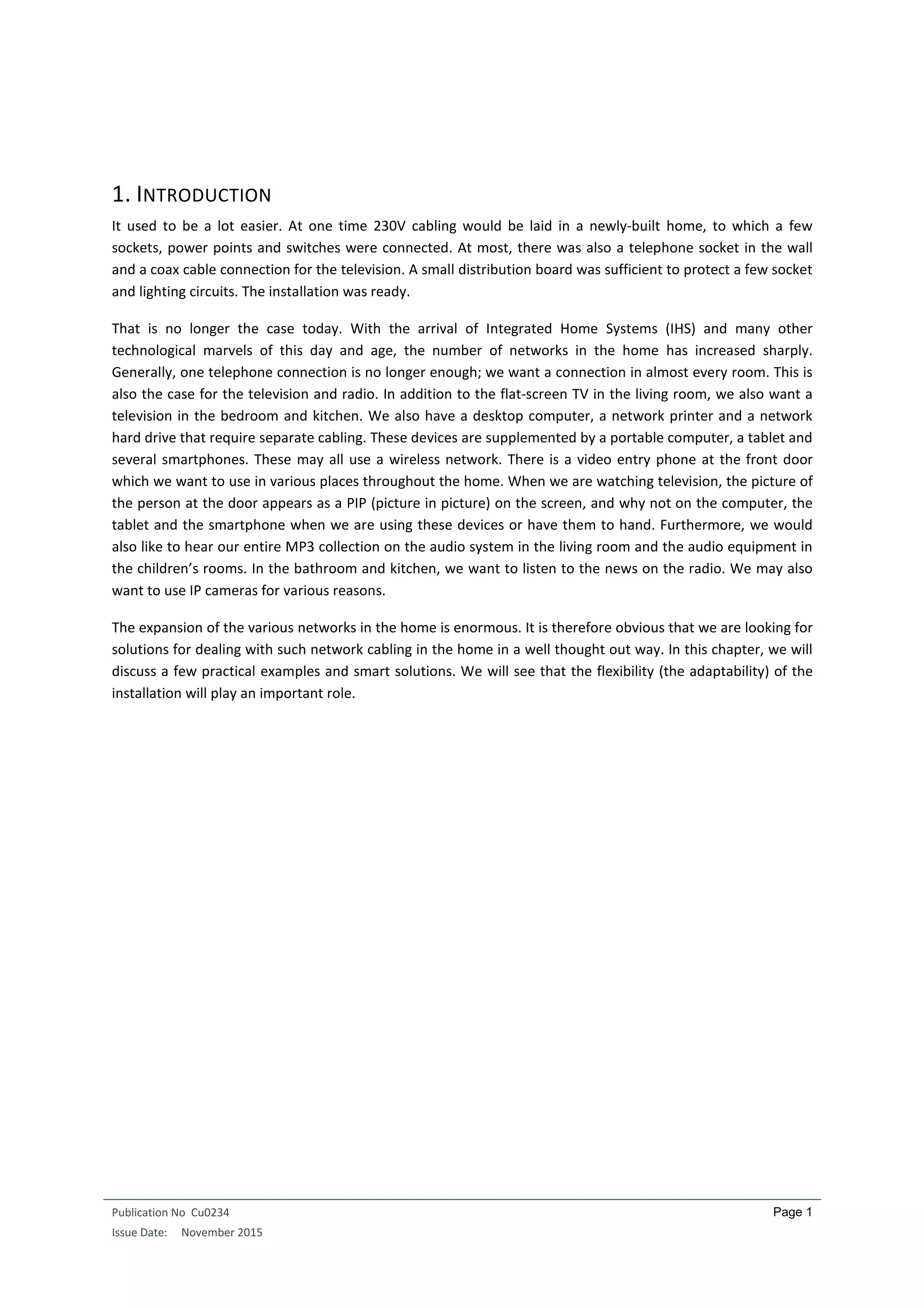 Integrated Home Systems - Chapter 5 - Structured Cabling | PDF